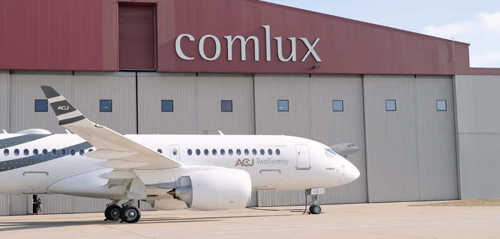 VIDEO: ACJ TwoTwenty arrives at Comlux | Business Jet Interiors
