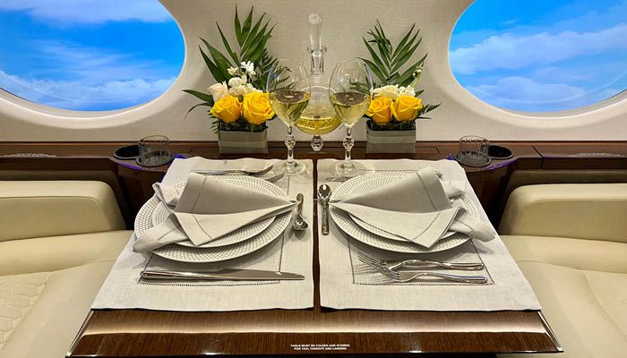 New linens launched for private jet dining | Business Jet Interiors